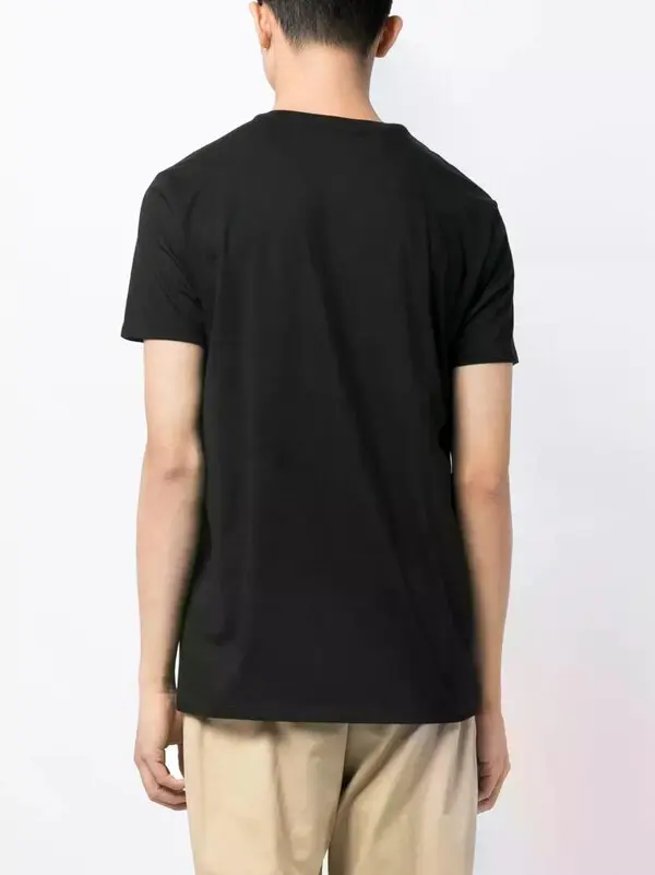 Lacoste Logo-patch V-neck Cotton T-shirt - Black