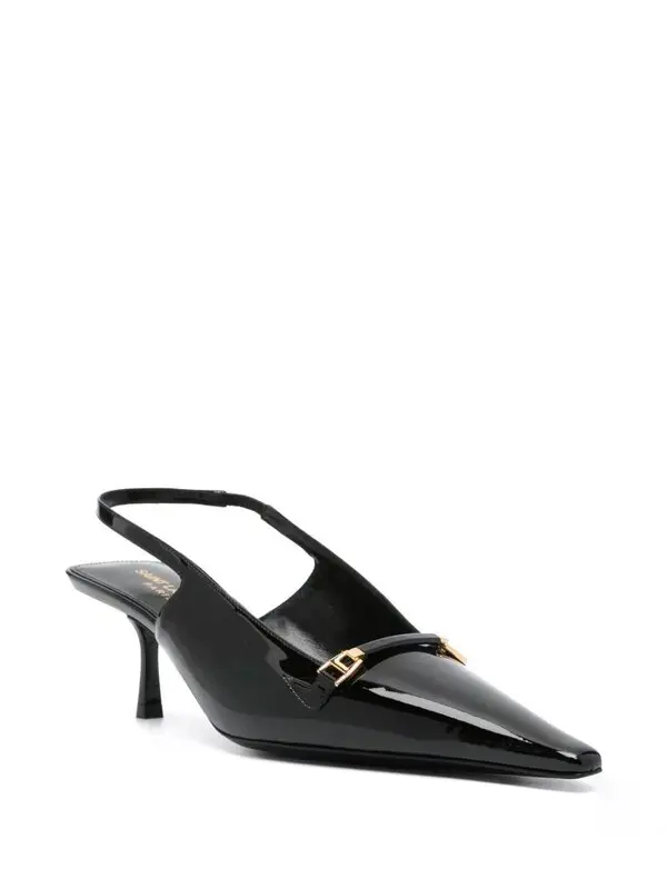 Saint Laurent Carine 55mm Patent Leather Slingback Pumps - Black