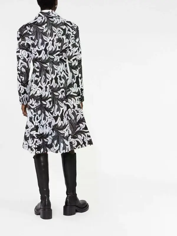 Comme Des Garçons Double-breasted Floral Jacquard Coat