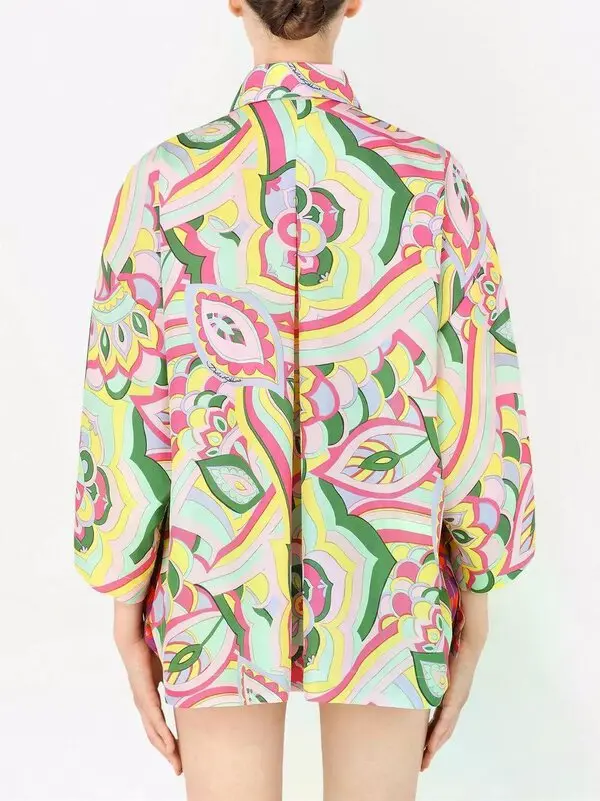 Dolce & Gabbana Abstract Floral Print Silk Shirt