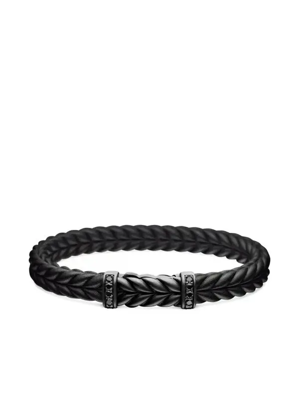 David Yurman Chevron Braided Bracelet With Diamonds