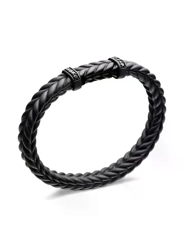 David Yurman Chevron Braided Bracelet With Diamonds