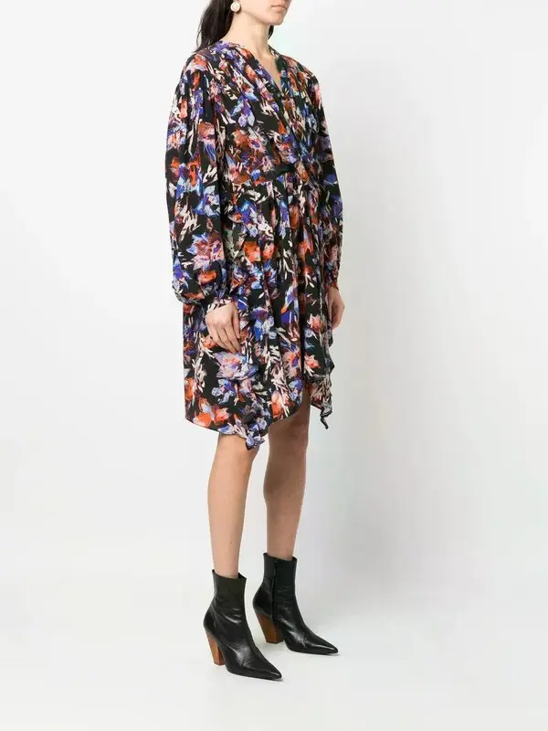 IRO PARIS Floral Print V-neck Knee-length Dress