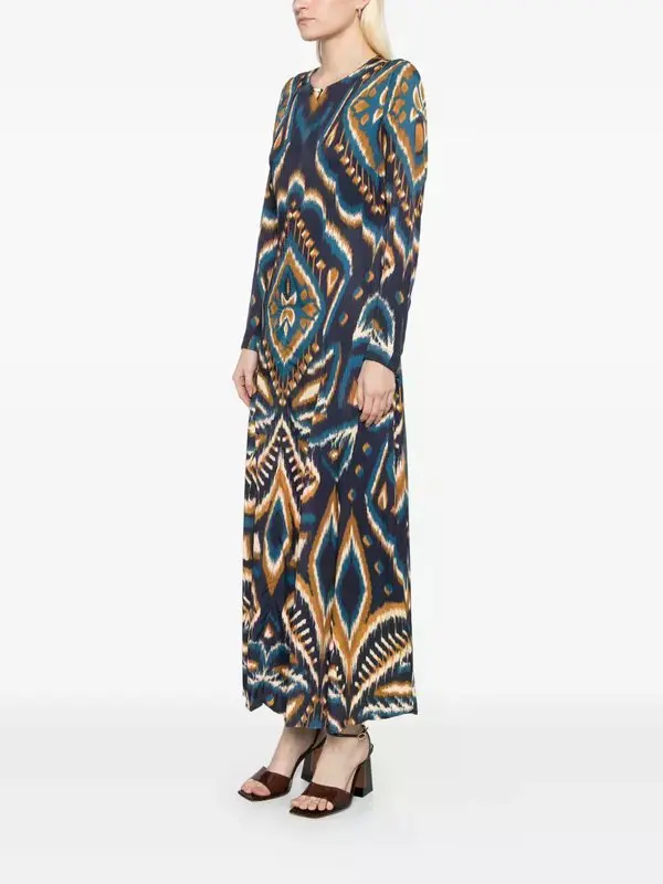 Farm Rio Long Sleeve Printed Maxi Dress