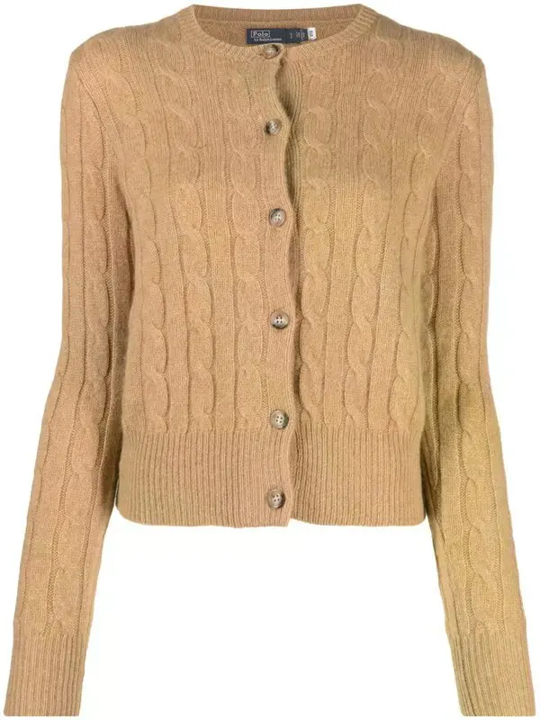 Polo Ralph Lauren Cable Knit Cashmere Cardigan - Neutrals