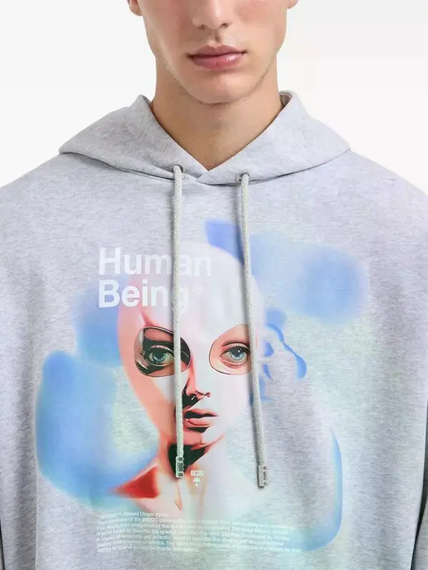 Gcds Graphic Print Cotton Hoodie
