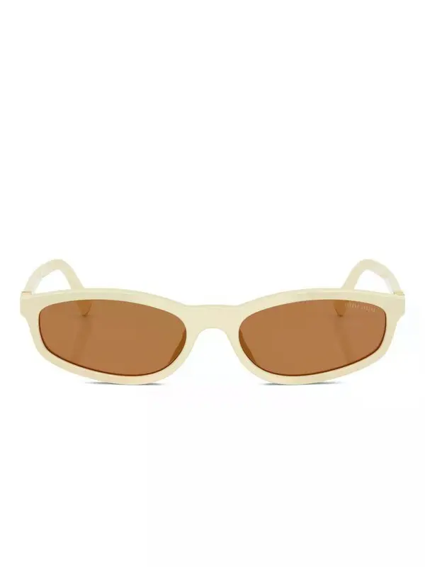 Miu Miu Oval Frame Sunglasses - White
