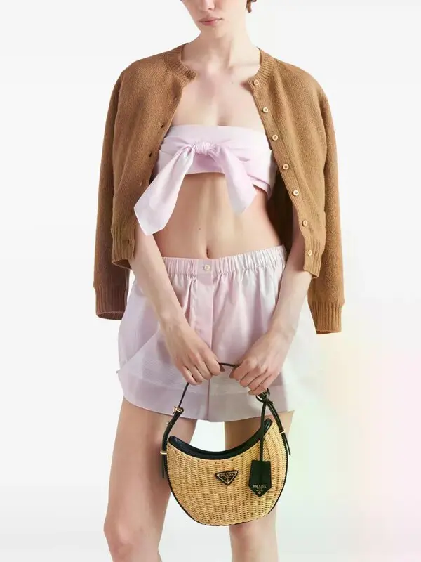 Prada Cotton Shorts With Stripe Detailing