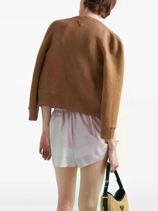 Prada Cotton Shorts With Stripe Detailing