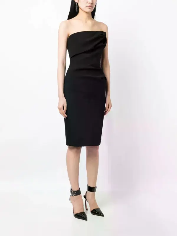 Maticevski Ruched Bandeau Pencil Dress