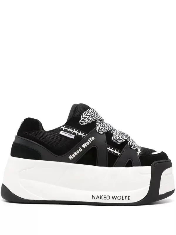 NAKED WOLFE Slider Leather Platform Sneakers