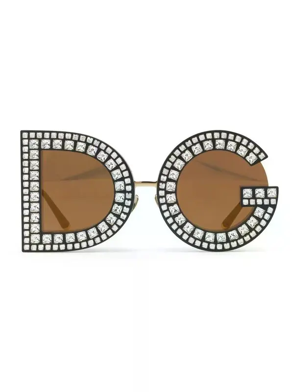Dolce & Gabbana Dg Glitter Round-frame Sunglasses - Gold