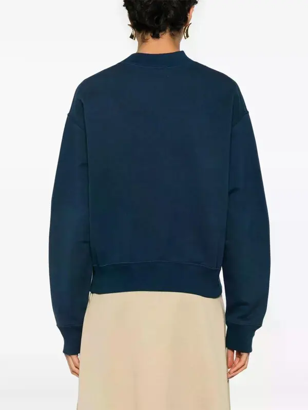Chloé Mock Neck Logo Patch Sweatshirt - Blue