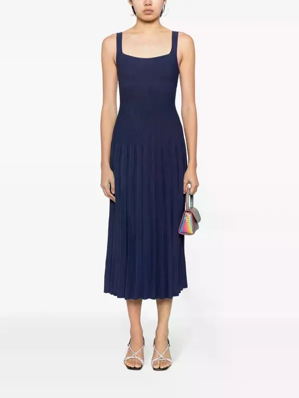 Staud Ellison Pleated Midi Dress