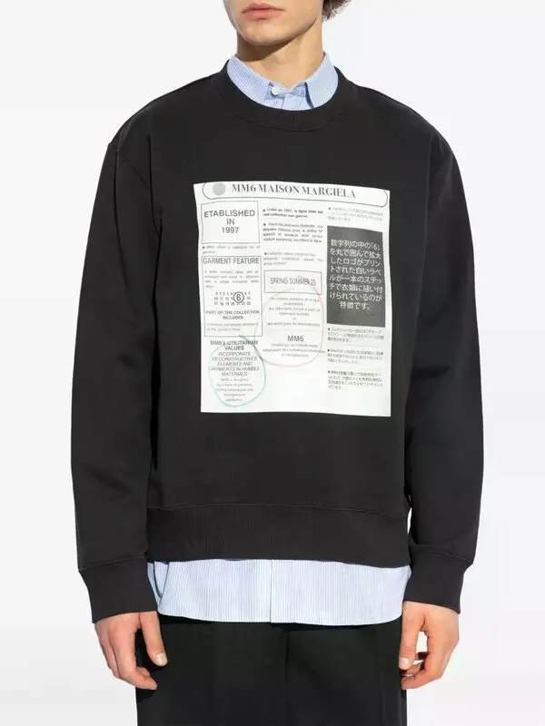 MAISON MARGIELA Printed Cropped Sweatshirt