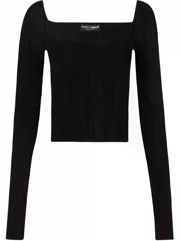 Dolce & Gabbana Ribbed-knit Square-neck Jumper