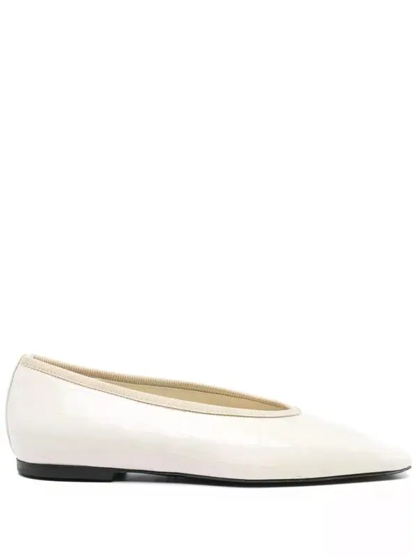 TOTEME Crocodile-embossed Ballet Flats - Neutrals