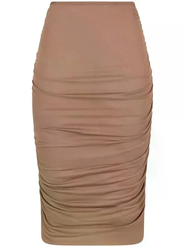 Dolce & Gabbana Ruched Stretch Midi Skirt