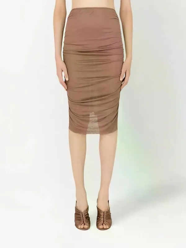 Dolce & Gabbana Ruched Stretch Midi Skirt