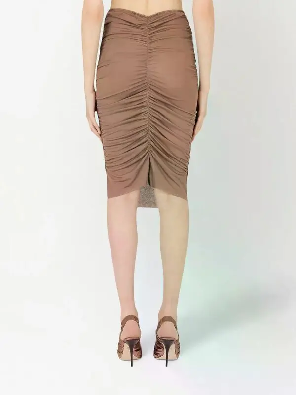 Dolce & Gabbana Ruched Stretch Midi Skirt