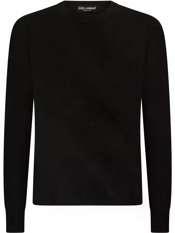 Dolce & Gabbana Cashmere Fine Knit Crew Neck Sweater - Black