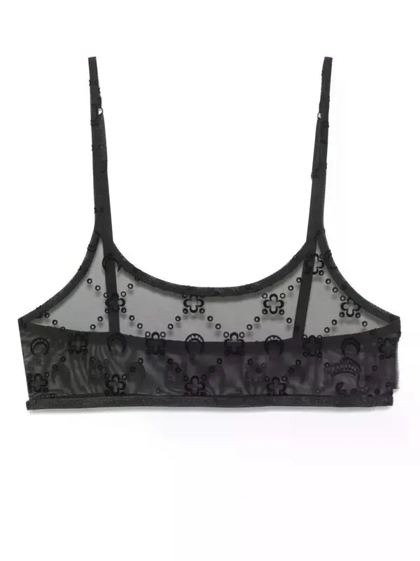 MARINE SERRE Moonogram Mesh Bra - Black