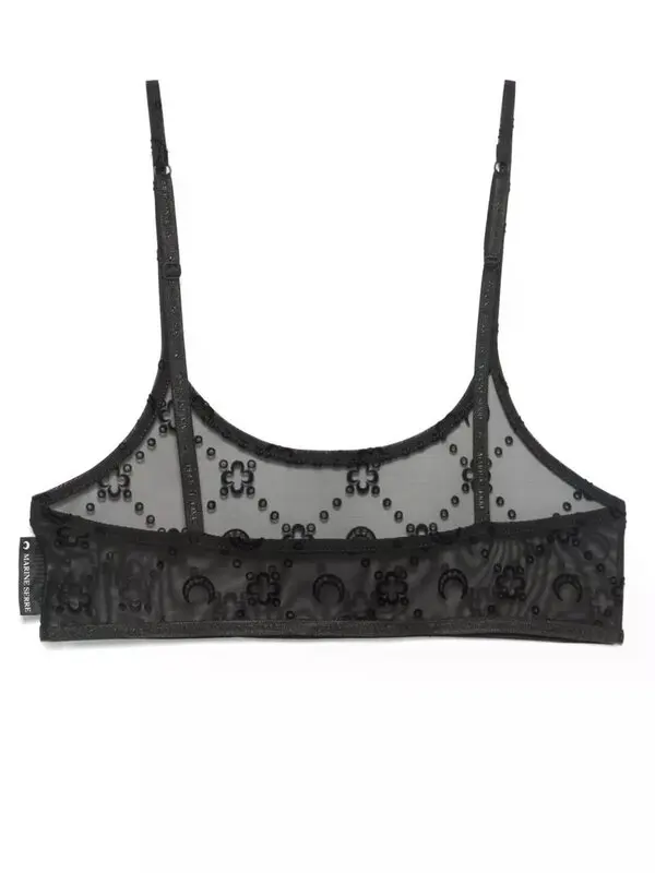 MARINE SERRE Moonogram Mesh Bra - Black