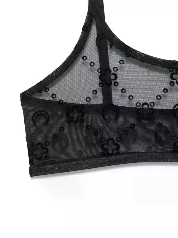 MARINE SERRE Moonogram Mesh Bra - Black