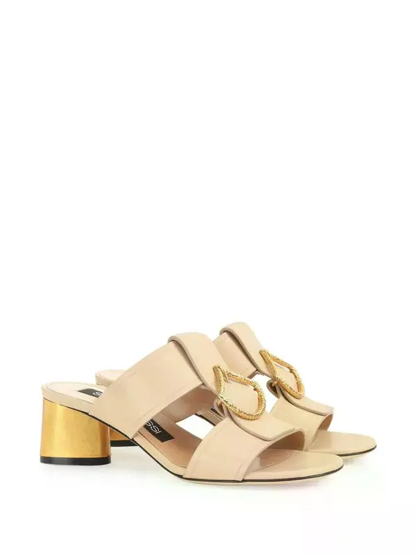 SERGIO ROSSI 50mm Sea Scale Block Heel Sandals