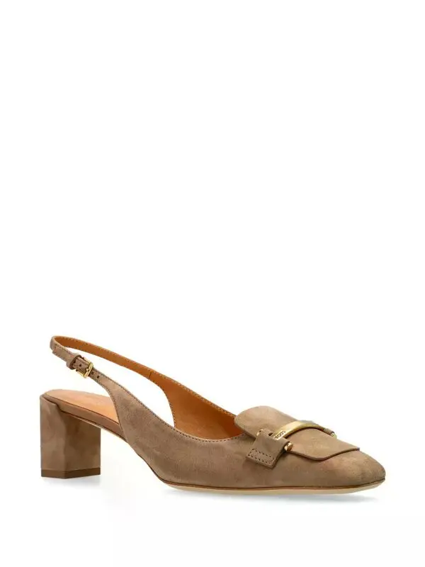 TOD'S Slingback Pumps With Buckle Detail - Neutrals