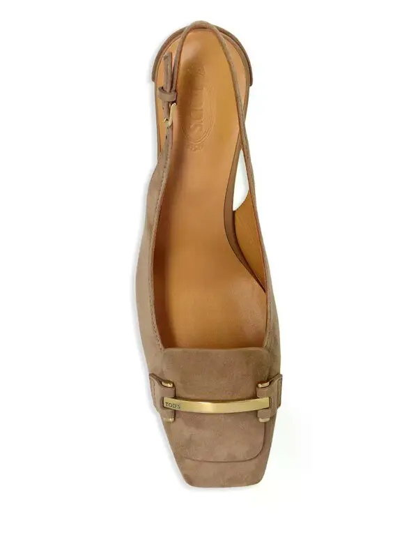 TOD'S Slingback Pumps With Buckle Detail - Neutrals