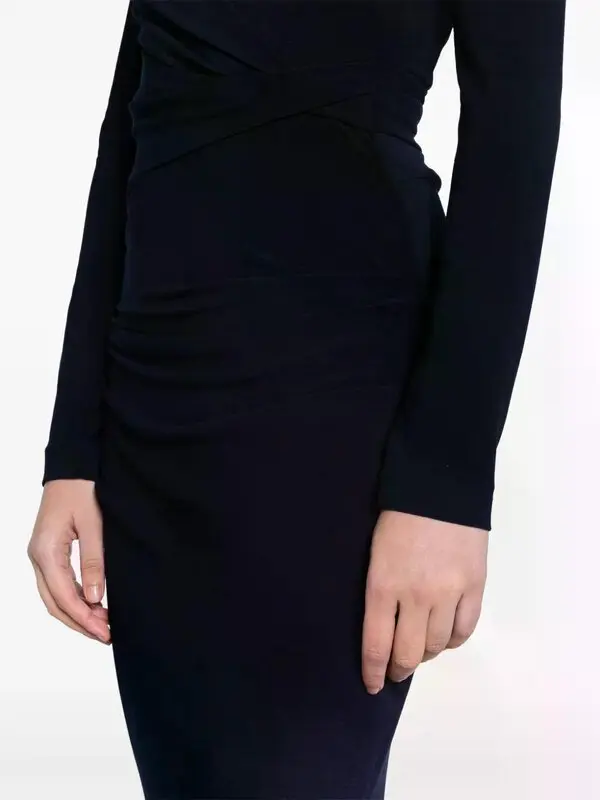 Talbot Runhof Draped Crepe Maxi Dress