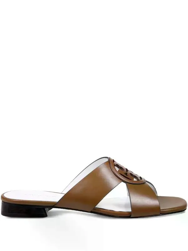 Tory Burch Miller Cut-out Leather Flat Sandals - Brown