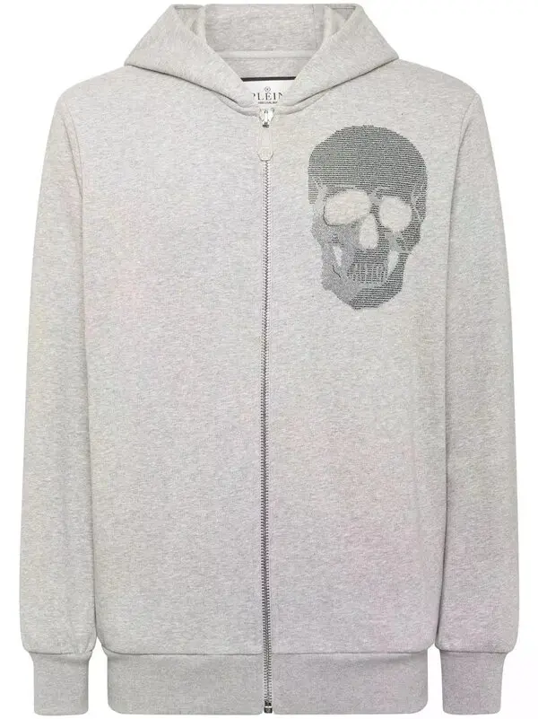 Philipp Plein Zip-up Skull-embellished Hoodie