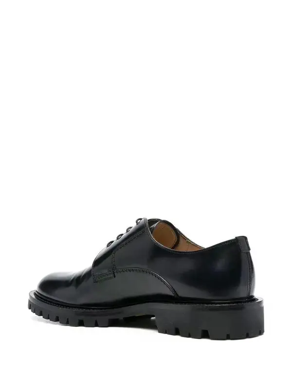 SCAROSSO Patent Calf Leather Derby Shoes