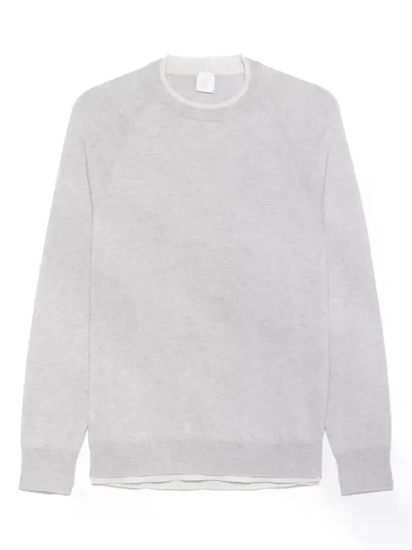 Eleventy Contrasting Trim Crew Neck Sweater