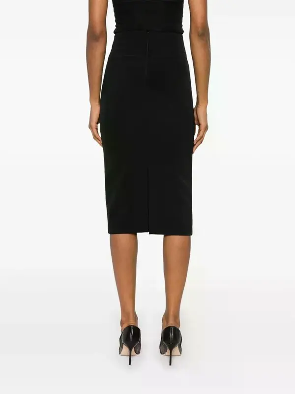 NISSA Button-detailed Midi Skirt - Black