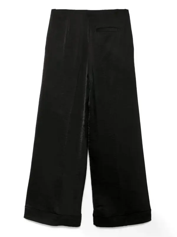 Dkny Wide-leg Satin Trousers - Black