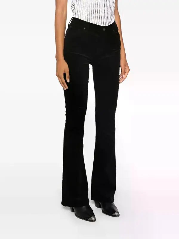 7 For All Mankind High-waisted Velvet Flared Trousers