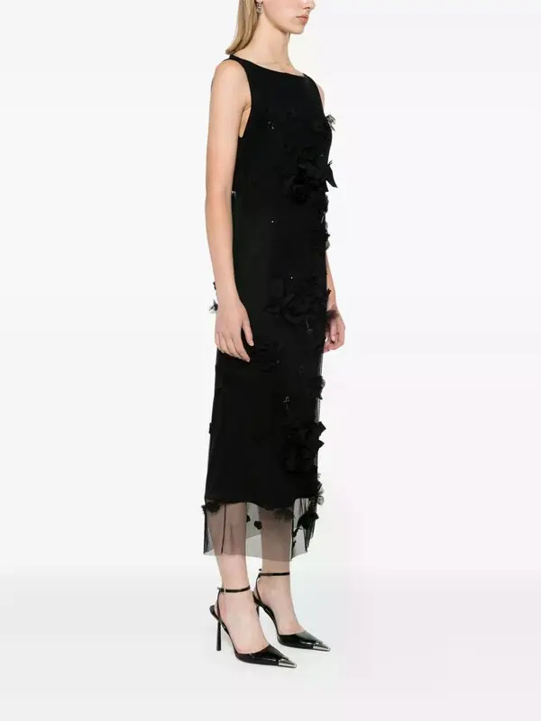 Viktor & Rolf Floral Appliqué Midi Dress