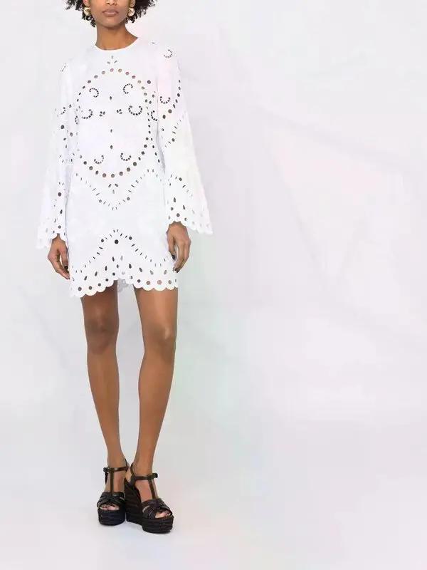 Dolce & Gabbana Broderie Anglaise Mini Dress - White