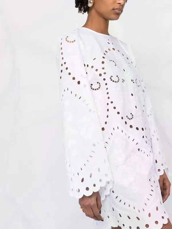 Dolce & Gabbana Broderie Anglaise Bell-sleeve Mini Dress