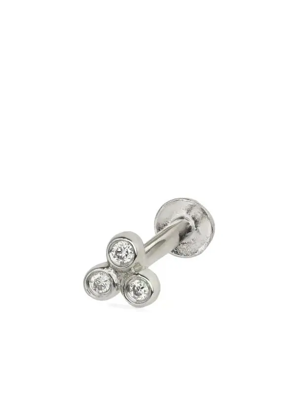 LARK & BERRY 14kt White Gold Diamond Trio Stud Earring