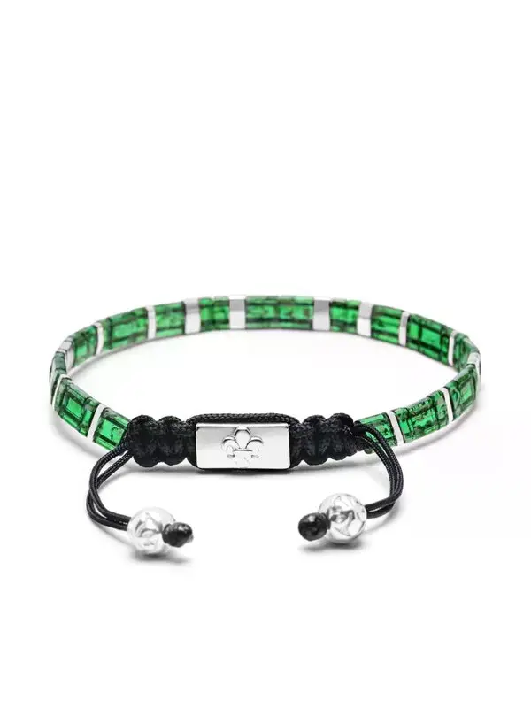 NIALAYA JEWELRY Engraved Logo Bead Bracelet