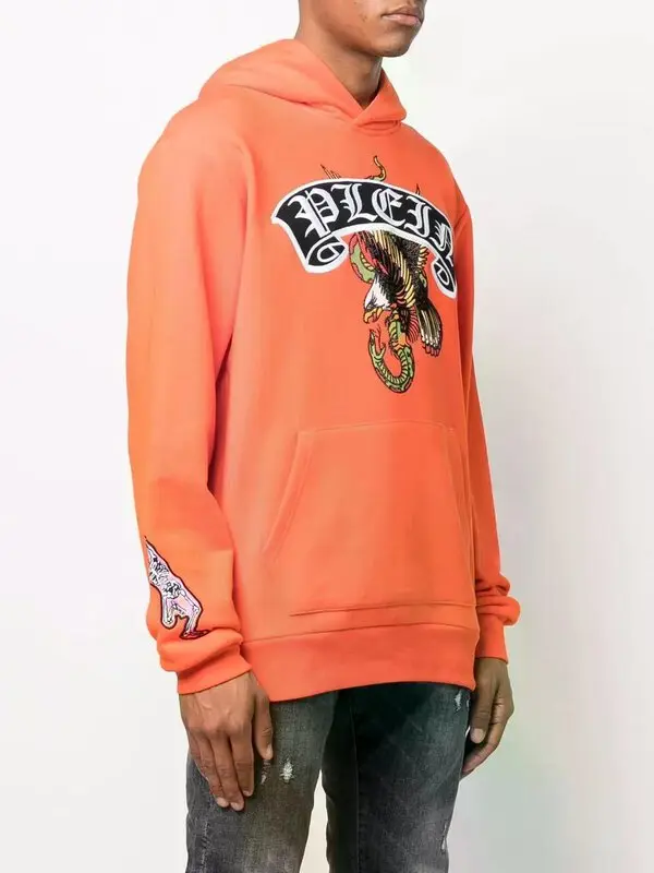 Philipp Plein Embroidered Logo Hoodie - Orange