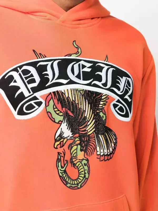 Philipp Plein Embroidered Logo Hoodie - Orange