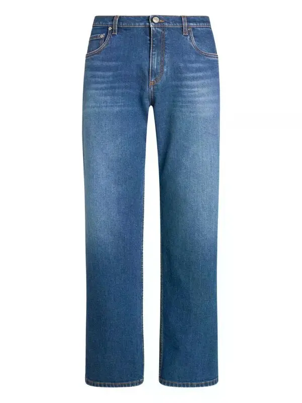Etro Pegaso Embroidered Straight Leg Jeans