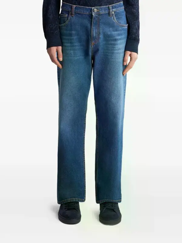 Etro Pegaso Embroidered Straight Leg Jeans