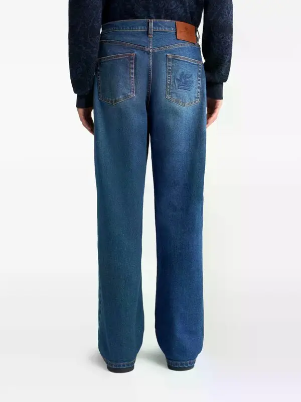 Etro Pegaso Embroidered Straight Leg Jeans