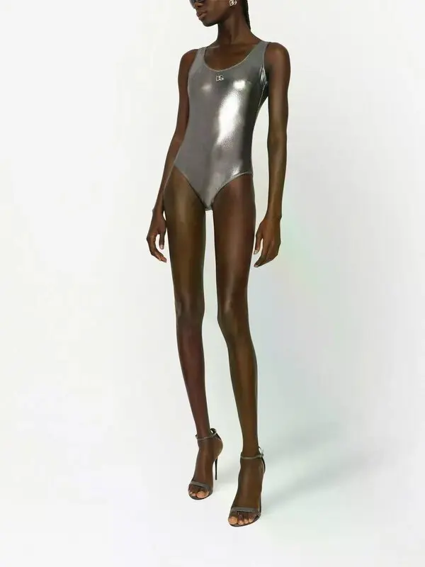 Dolce & Gabbana Foiled-effect Racer Swimsuit